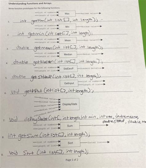 Solved Understanding Functions and Arrays Write function | Chegg.com