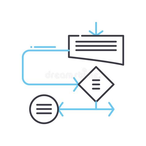 Flow Chart Line Icon Outline Symbol Vector Illustration Concept Sign