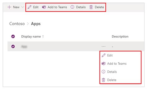 teams에서 power apps 앱을 사용하여 앱 관리 power apps microsoft learn