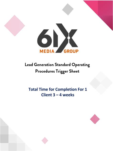 6ix Media Group Lead Generation Standard Operating Procedures Trigger Sheet Pdf Information