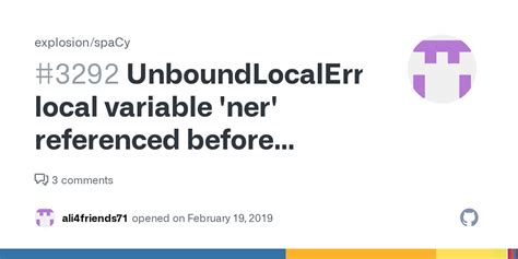 Unboundlocalerror Local Variable Ner Referenced Before Assignment In