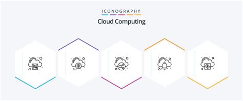 Cloud Computing 25 Line Icon Pack Including Cloud Activity Alarm Bell 18523932 Vector Art At