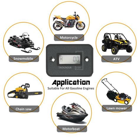 Tachometer Hour Meter Inductive Induction Tach Hour Meter With Lcd Display 2 Or 4 Stroke
