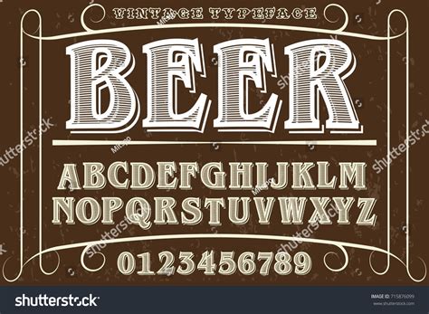 Font Script Typeface Handcrafted Vector Beer Stock Vector Royalty Free