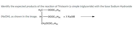 Solved Y The Expected Products Of The Reaction Of Tristearin