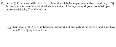 Solved 2 Let A CR Be A Set With A