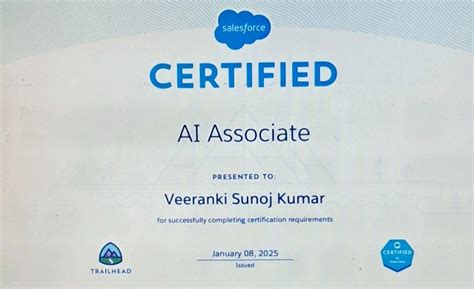 Salesforcecertified Aiinnovation Trailblazer Learningneverstops… Sunoj Kumar