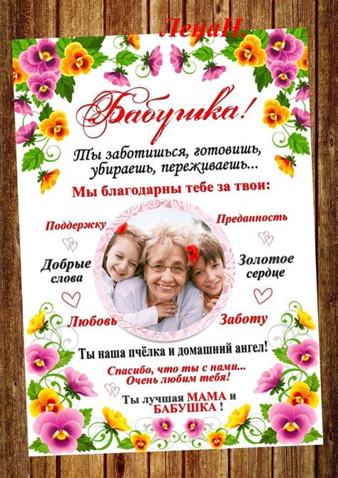 Постер Бабушке Сценарий дня рождения Поздравительные открытки Праздничные открытки