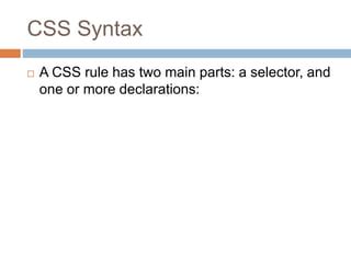 Introduction To CSS PPTX Web Design And HTML Internet