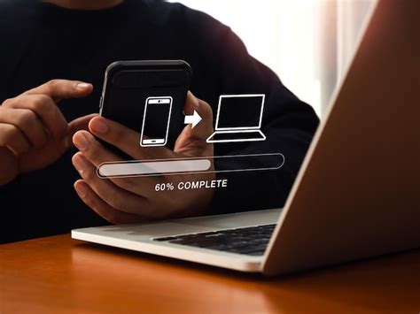 Premium Photo File Transfer Data Migration Transmission Backup Files Concept Loading Progress