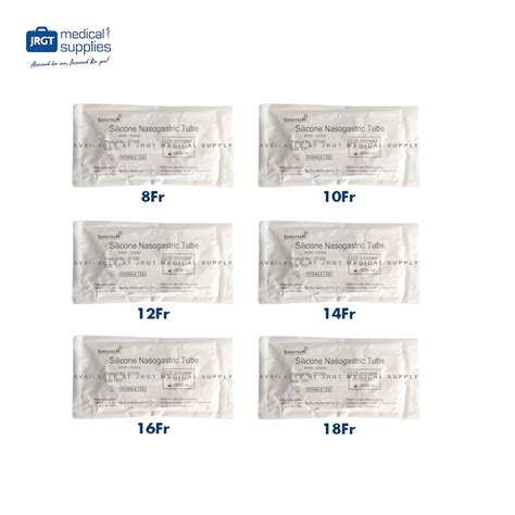 Surgitech Nasogastric Tube Ngt Sizes 8 10 12 14 16 18 Sili
