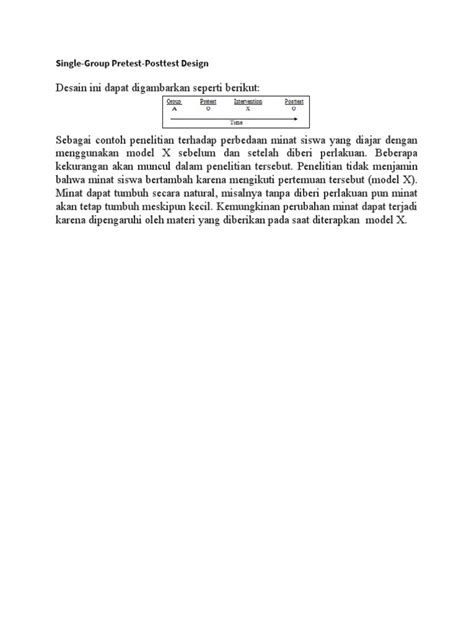Single Group Pretest Posttest Design Pdf