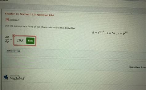 solved chapter 13 section 13 5 question 024 x incorrect