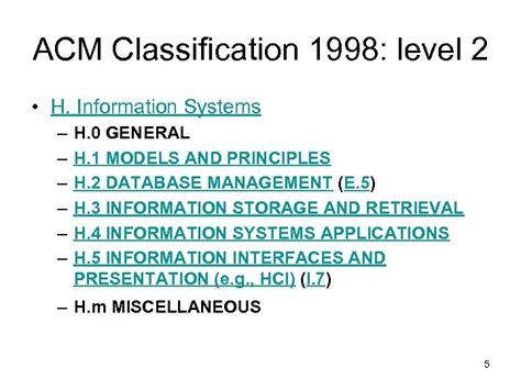 How ACM Classification Can Be Used For Profiling