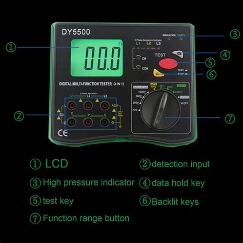 Duoyi Dy5500 Multifunction Digital Multimeter With Phase Indicator