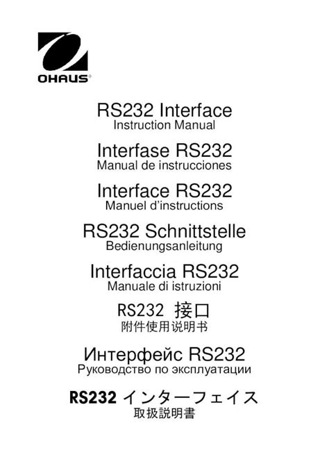 PDF RS232 Interface Interfase RS232 OHAUSdmx Ohaus Com Assets 0 14 67282 67346 67378