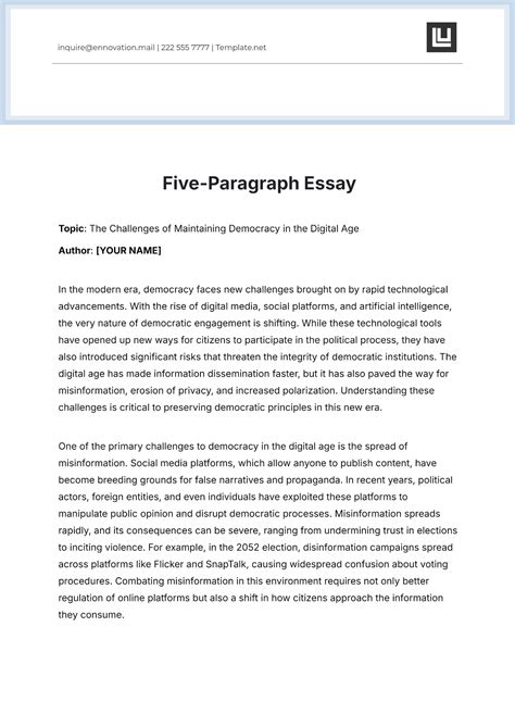 Free Mla Format Essay Template To Edit Online