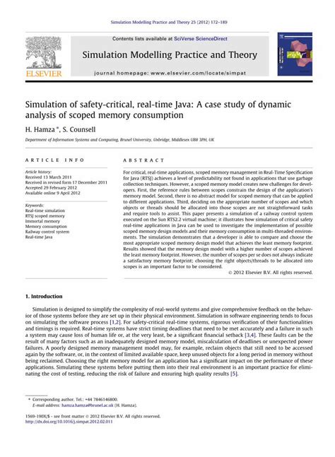 Pdf Simulation Of Safety Critical Real Time Java A Case Study Of