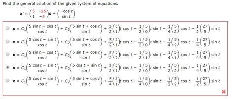 Solved Find The General Solution Of The Given System Of