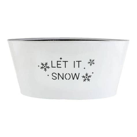 Tin Trough Let It Snow White Ak Kin Garden Supplies
