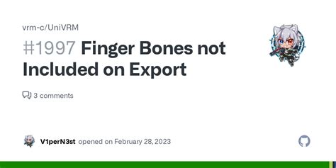 finger bones not included on export · issue 1997 · vrm c univrm · github