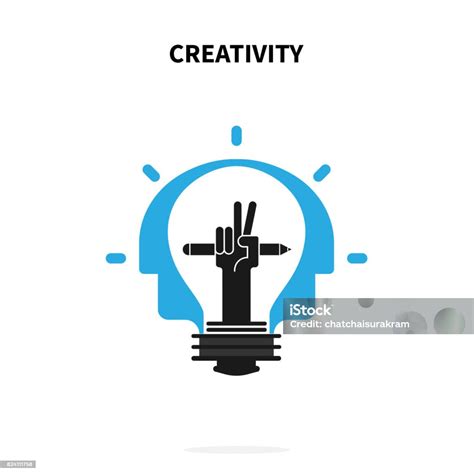크리에이 티브 전구 연필 및 인간의 머리 디자인 배너 서식 파일 벡터 기업의 비즈니스와 산업 창조적 상징입니다 브레인 스토밍과