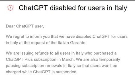 Banned In Italy Rchatgpt