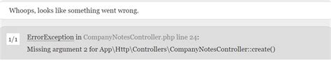 Php Laravel 53 Missing Argument 2 Stack Overflow