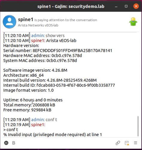 Arista Xmpp Sending Commands Networking Lab