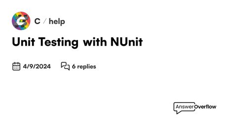 Unit Testing With Nunit C
