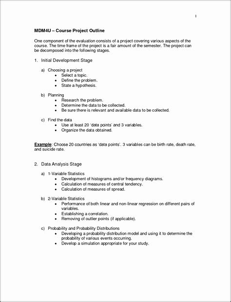 Project Outline Templates