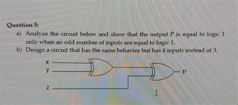 Solved Question A Analyze The Circuit Below And Show Chegg