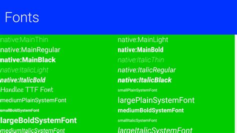 Font Codename One Api