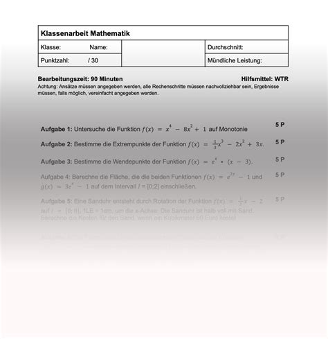 Mathe Klausur Analysis Vereinfacht Kostenlose Lernzettel Für Jedes Fach