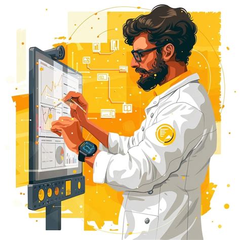 It Technician Data Scientist In A Coworking Space Flat Minimal Image Premium Ai Generated Image