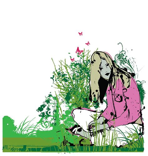 فتاة في ناقلات الحديقة Eps Ai Uidownload