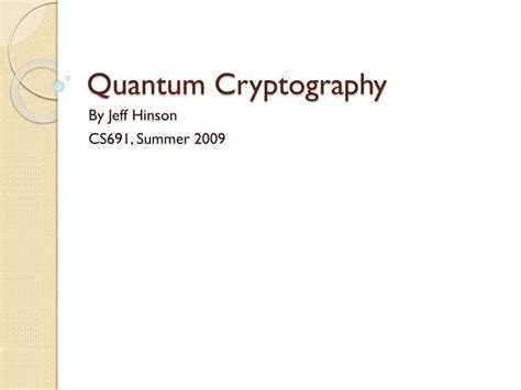 PPT Quantum Cryptography PowerPoint Presentation Free Download ID 1805829