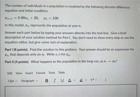 Solved The Number Of Individuals In A Population Is Modeled