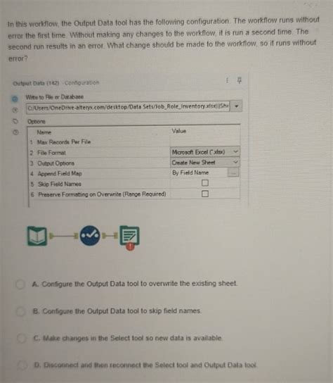 solved in this workfiow the output data tool has the