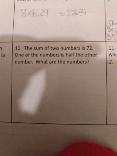 answered 10 the sum of two numbers is 72 one… bartleby