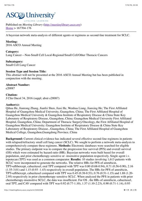 Pdf A Bayesian Network Meta Analysis Of Different Agents Or Regimens As Second Line Treatment