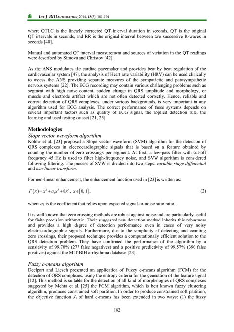 Qrs Complex Detection And Analysis Of Cardiovascular Abnormalities A