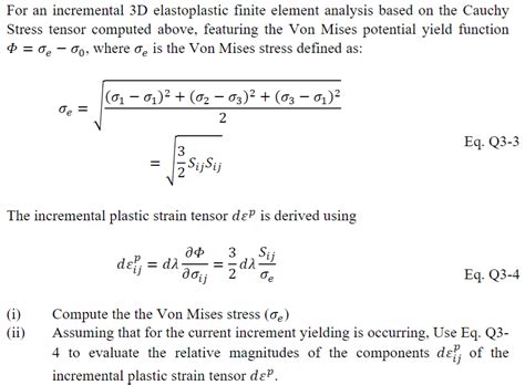 for an incremental 3d elastoplastic finite element