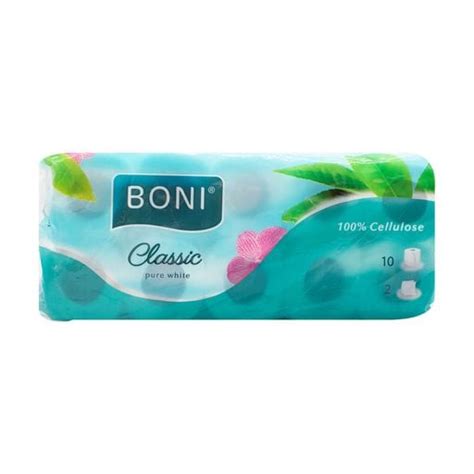 Туалетний папір Boni Classic білий 2х шаровий 10 рулонів — купити на Eva Ua гіпермаркет краси