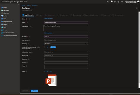 Powerpoint Default Template With Intune Scloud