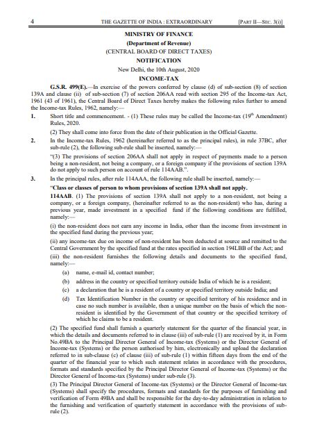 CBDT Notification W R T Rule 114AAB CA Cult