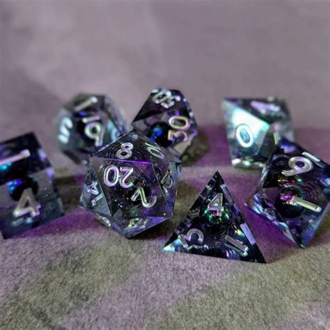 Galaxy Dnd Dice Setdandd Space Dicesharp Edge Star Dice Purple