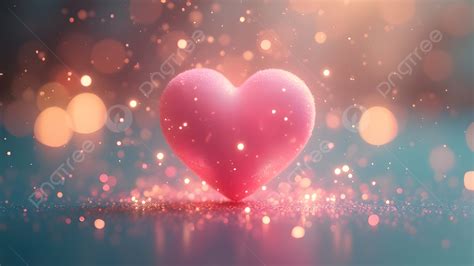 빛나는 핑크 하트와 함께 낭만적인 발렌타인 데이 장면 핑크 하트 마법의 반짝임 몽환적인 분위기 배경 일러스트 및 사진 무료 다운로드 Pngtree