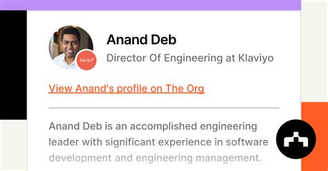 Anand Deb Director Of Engineering At Klaviyo The Org