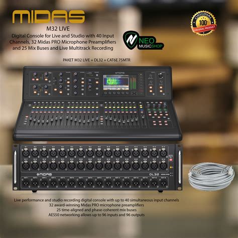 Jual Digital Mixer Midas M32 Live Dl32 Kabel 75m Indonesia Shopee Indonesia